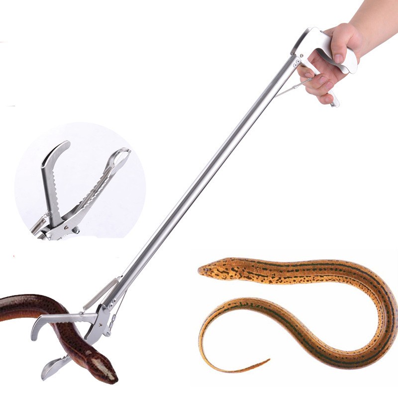 Stainless Steel Reptile Catcher Stick Grabber Eel Catcher Eel Clamp Eel ...