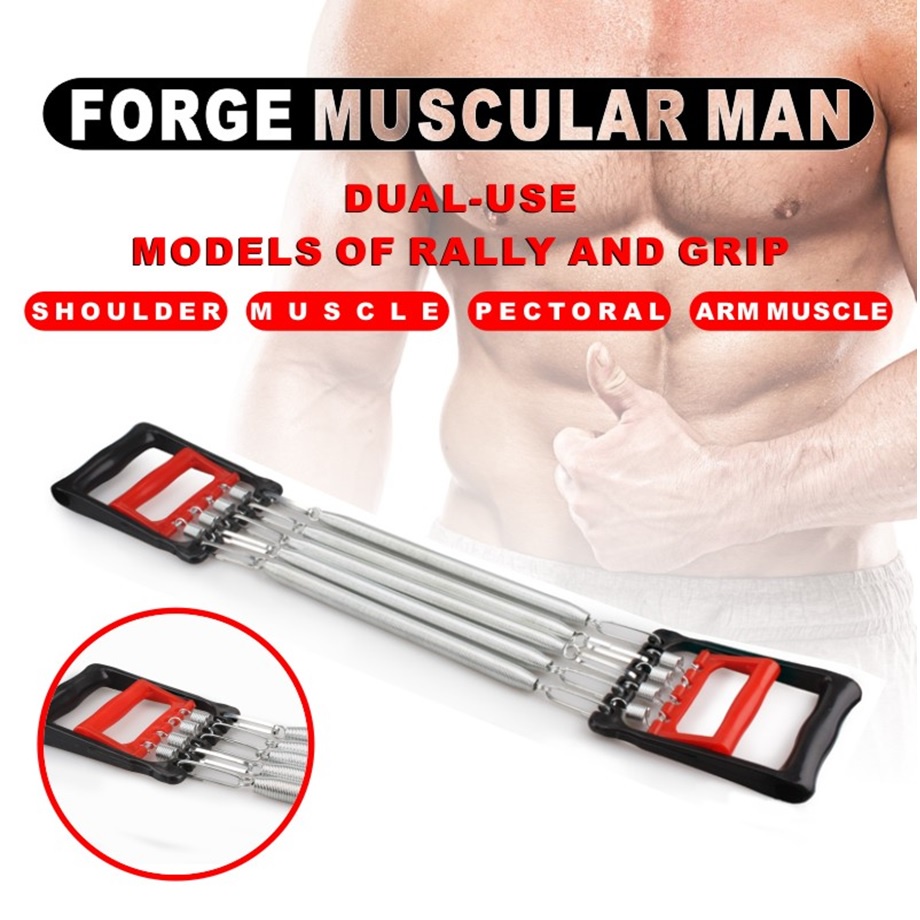 🔥🔥ADSports Chest Muscle Expander pull 5 SPRING Body Building CHEST ...