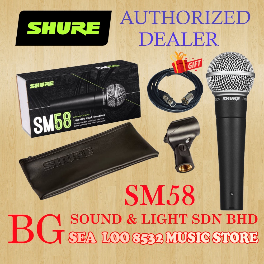 [ SHURE AUTHORIZED DEALER ] SHURE SM58 / SM-58 CARDIOD DYNAMIC VOCAL MICROPHONE WITH 5 METER ...