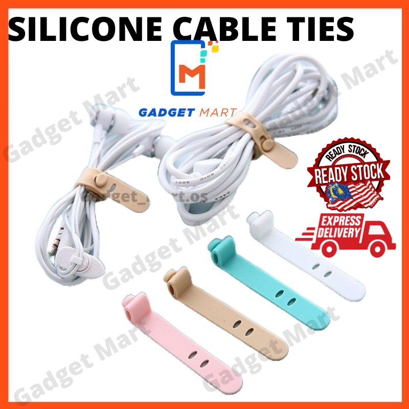 Reusable Silicone Cable Ties Tie phone Earphone Cable Winder Desktop ...