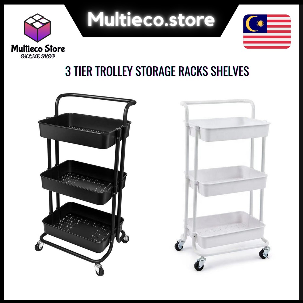 3 Tier Trolley Storage Racks Shelves / 3层手推车存储架货架 | Shopee Malaysia