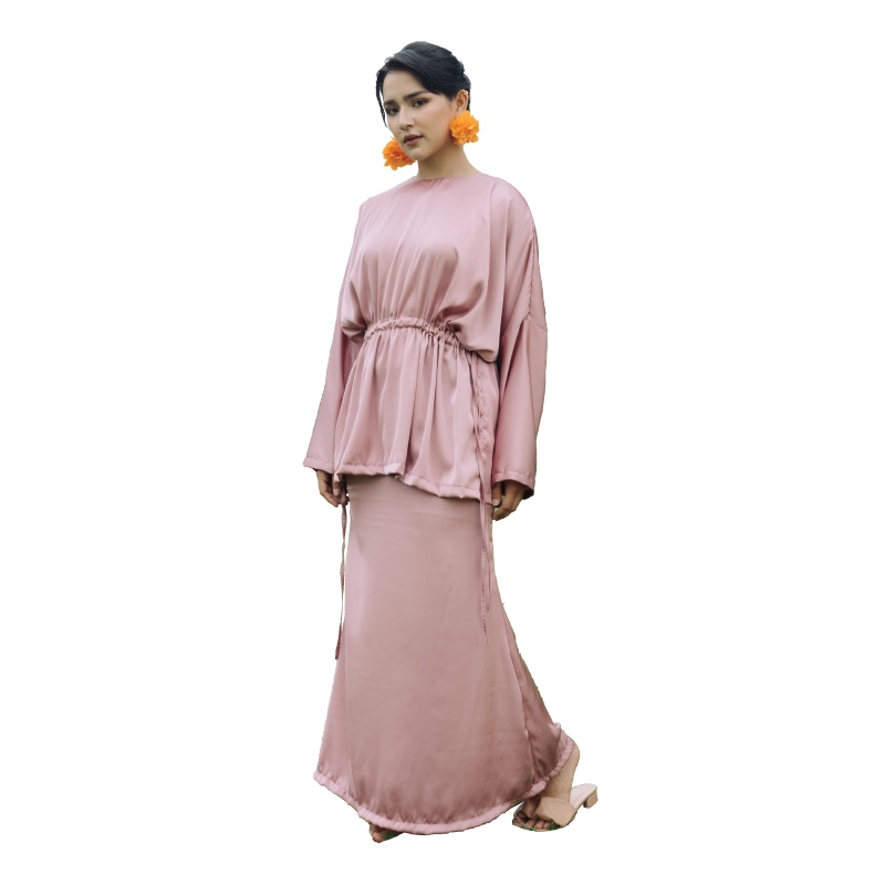 UMMA BLOSSOM RAYA Lotus Modern Kurung in Rouge Pink | Shopee Malaysia