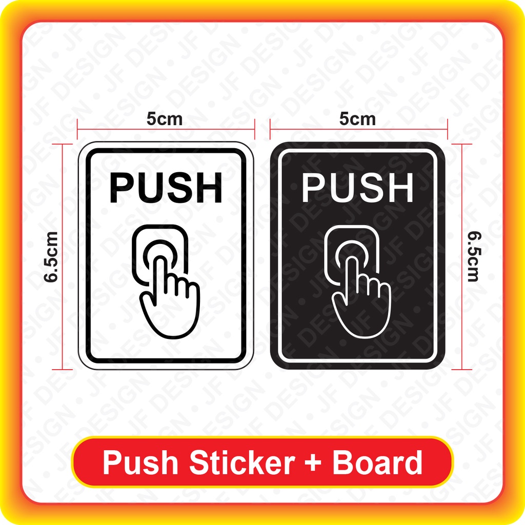 Quality Custom Push Bell Sticker With Board[6.5cm x 5cm][Ready Stock ...