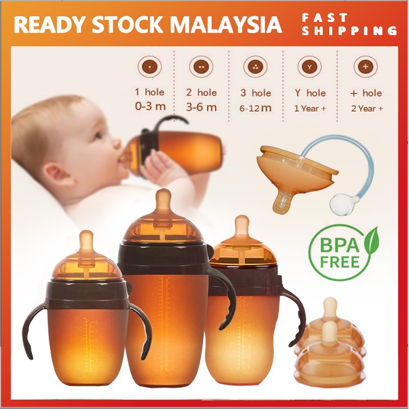 high coverBaby Silicone Bottle Feeding With Straw Wide Neck Pacifier ...