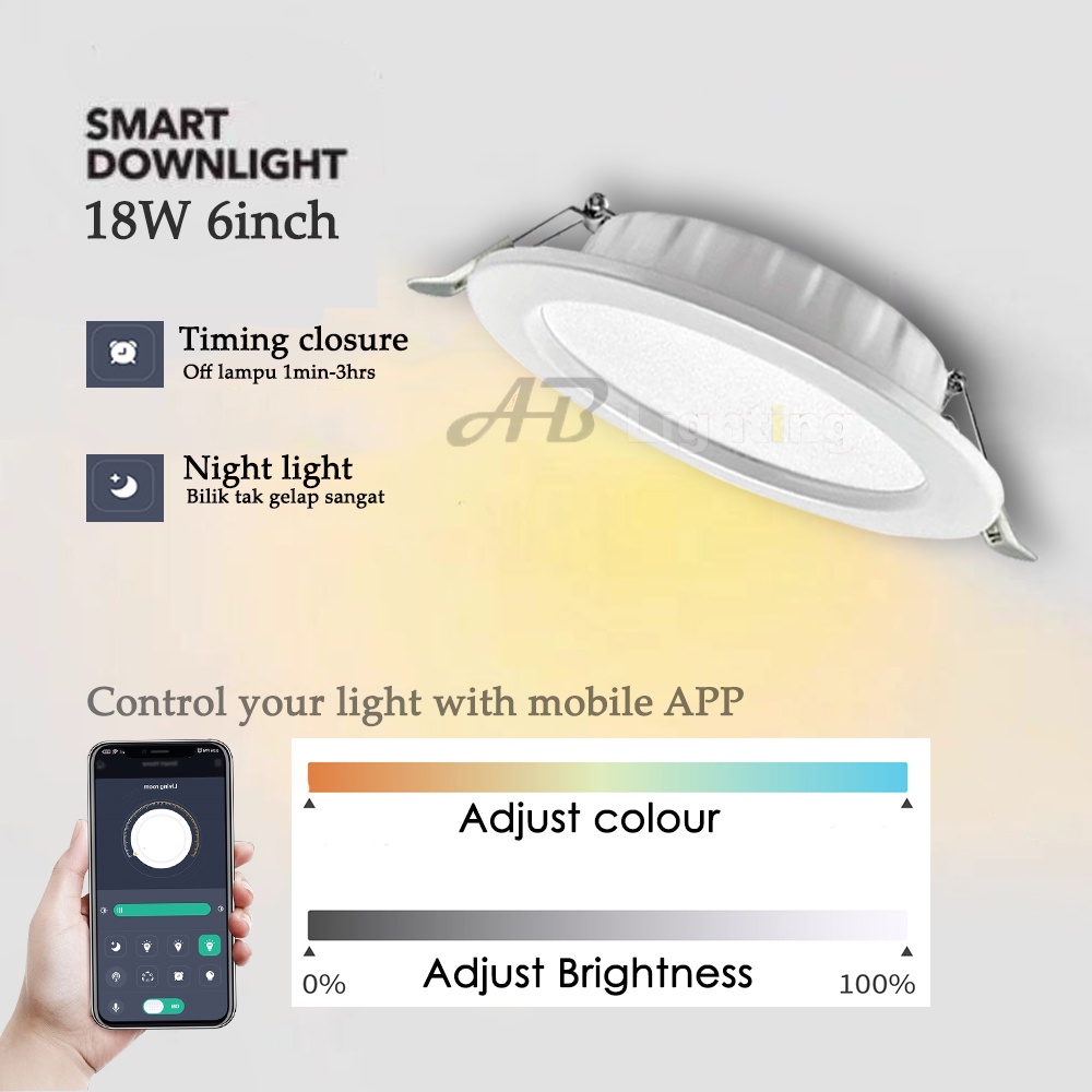 SMART DOWNLIGHT 3 color Dimmable 18w round Led down light panel light ...