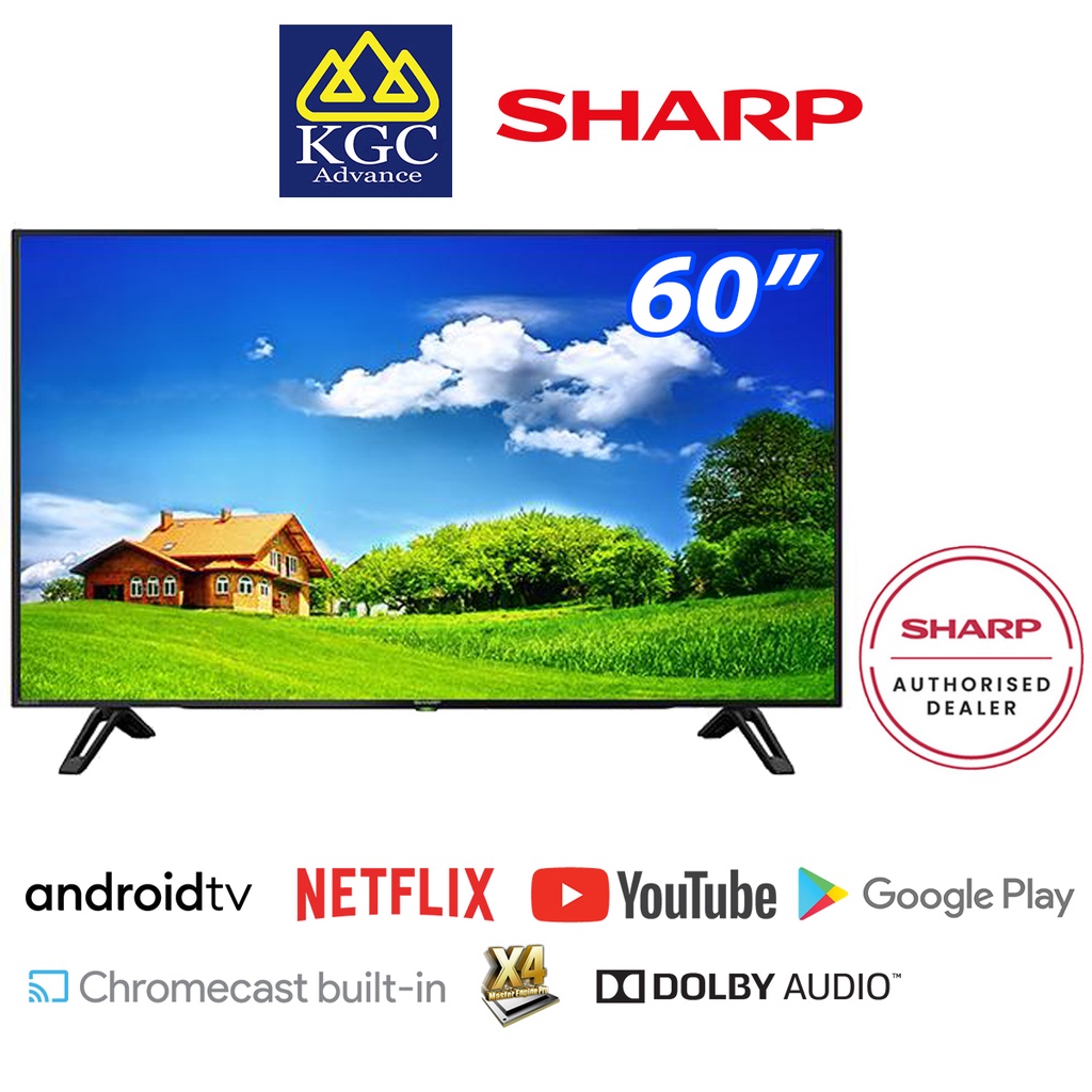 Sharp Aquos 4K UHD Android LED TV (60") 4TC60CK1X | Shopee Malaysia