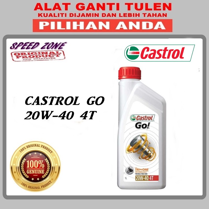 CASTROL GO 4T 20W-40 1LITRE (100% ORIGINAL) | Shopee Malaysia