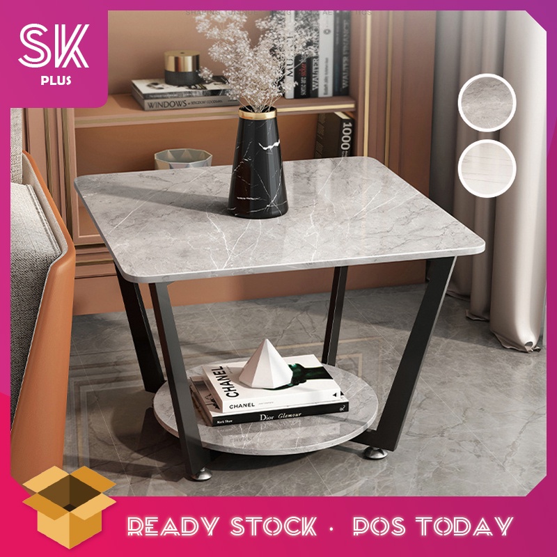 SKPLUS 2 Layer Coffee Table Living Room Small Tea Side Table Modern ...