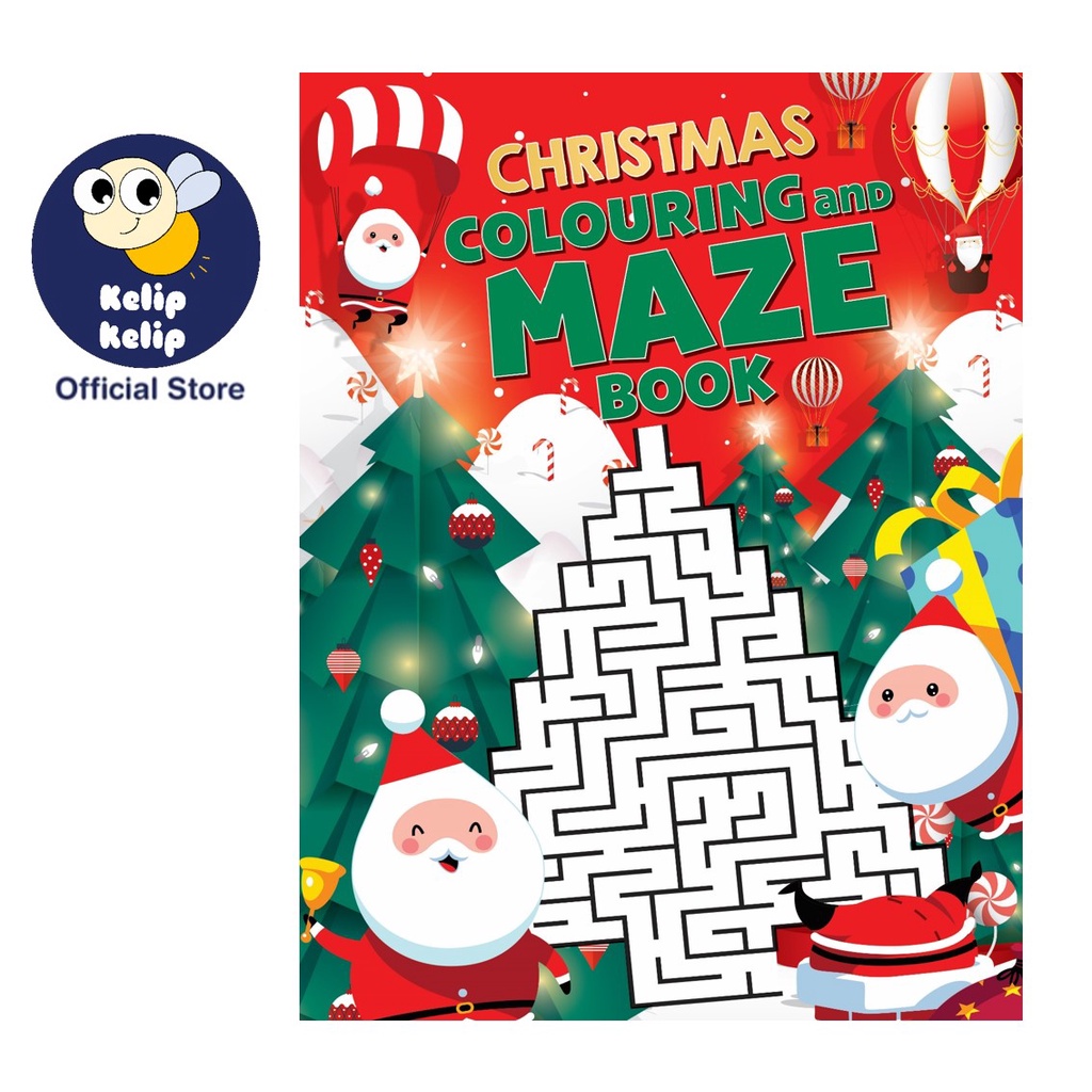 Colouring & Maze Activity Book For Kids with 40 Xmas Mazes | Shopee ...