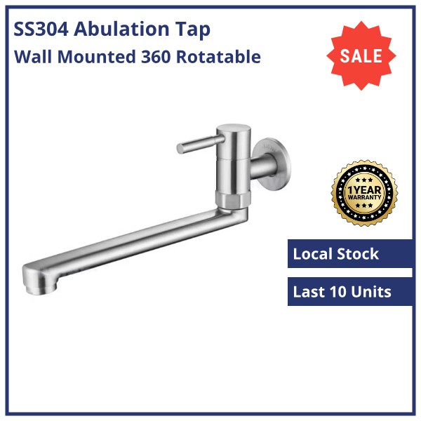 Stainless Steel Wall Mounted Abulotion Tap 360 Degree Rotatable ...