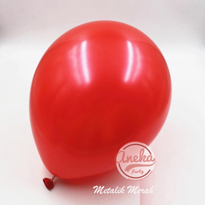 MERAH Red metallic balloons / latex balloons / 12 inch metallic ...