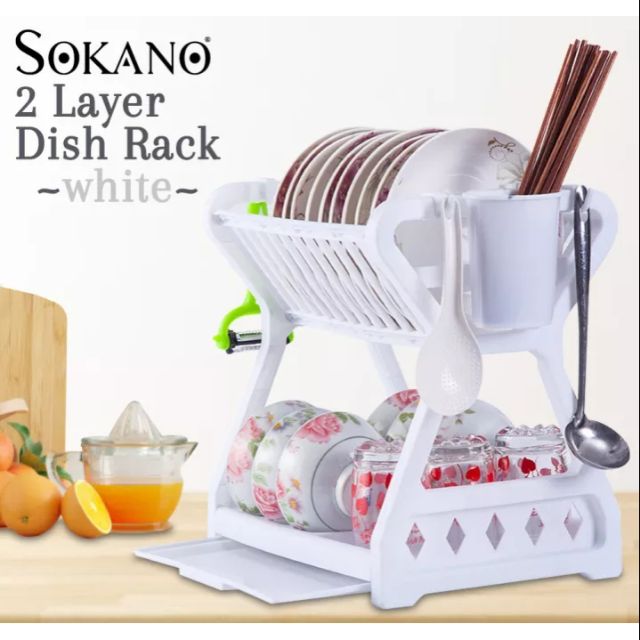 Ready Stock Multipurpose 2 Layer Premium Plastic Dish Rack Drainer Rak ...