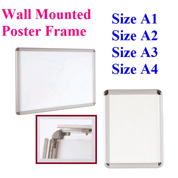 Wall Mounted Poster Frame Aluminium Frame Size A1/A2/A3/A4 | Shopee ...
