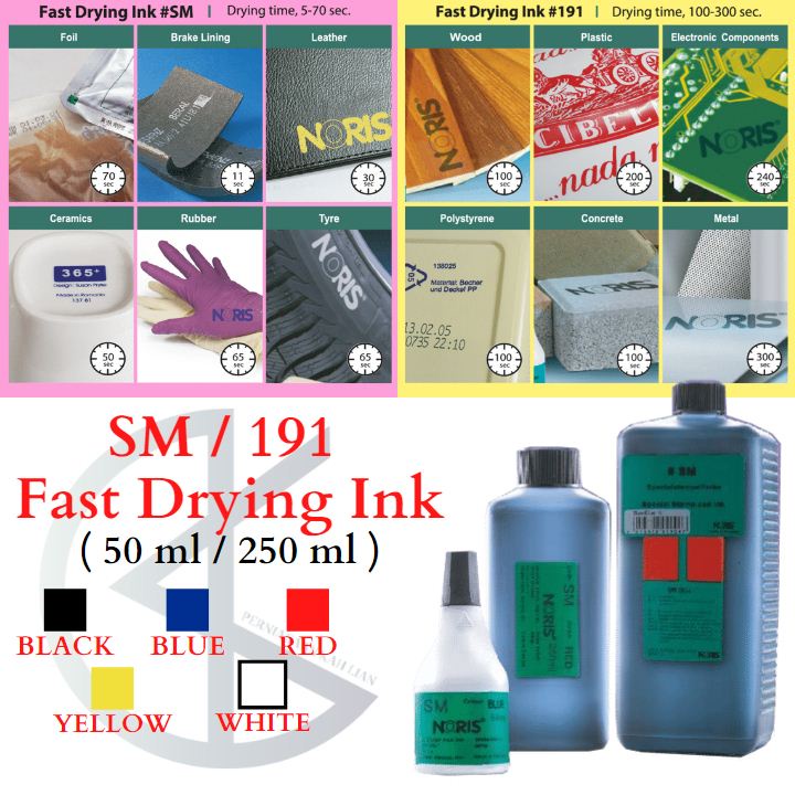 Noris Specialty SM Fast Drying Ink / 191 Fast Drying Ink / Stamp Chop ...