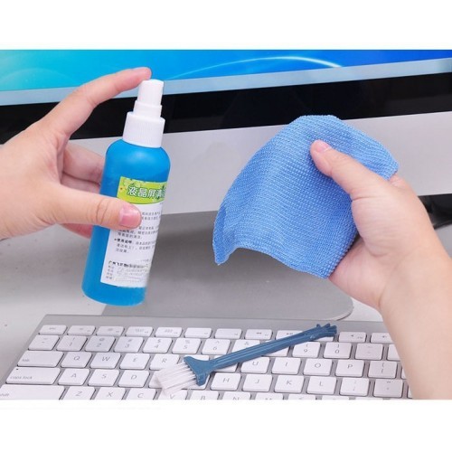 3 in 1 LCD Cleaner Screen Cleaning Kit Micro Fiber Cloth Laptop Spray ...