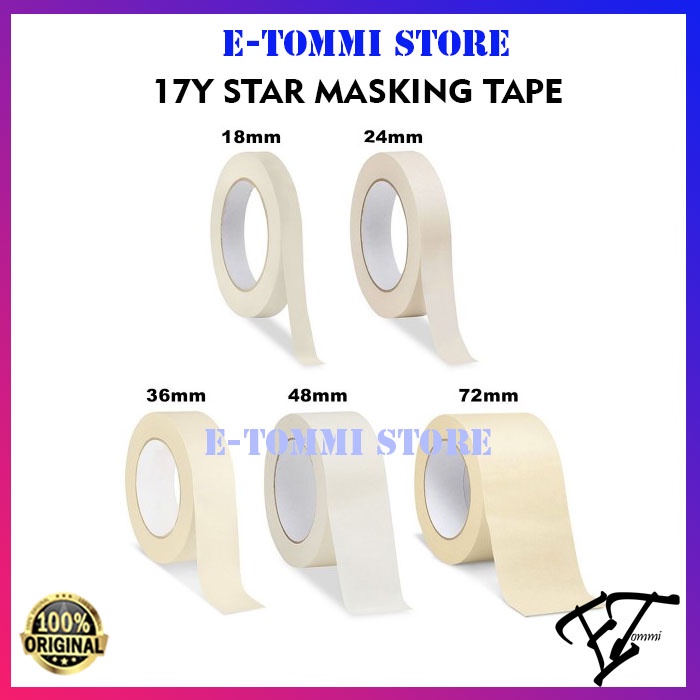 72MM X 17Y 3" STAR MASKING TAPE (4ROLLS/TUBES) | Shopee Malaysia