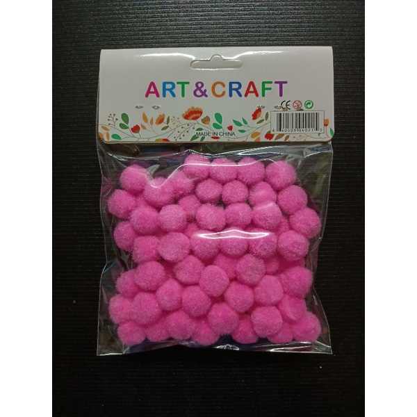 [ NORMAL COLOUR POM POMS ] ASSORTED COLOUR ART POM POMS 10mm - 40mm ...