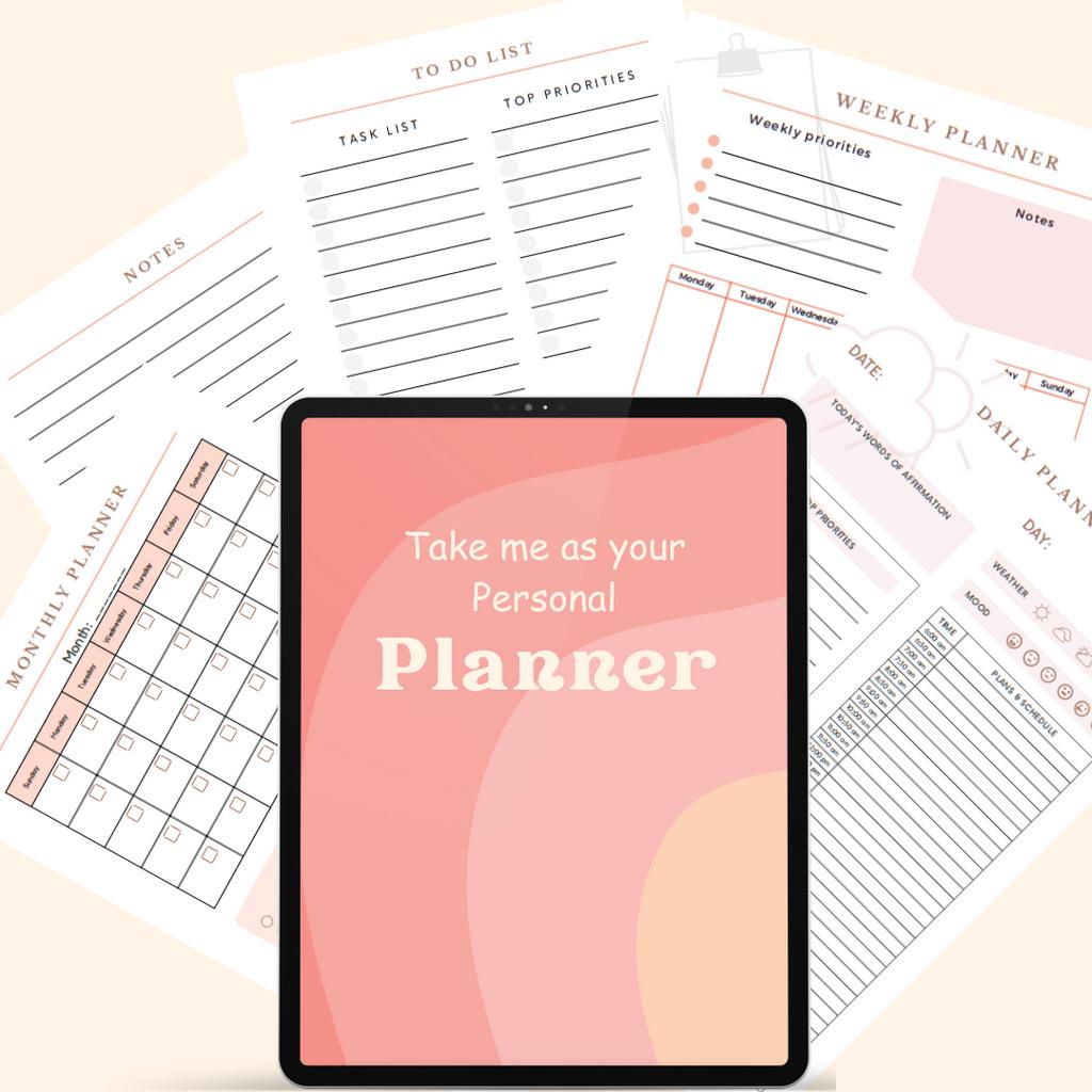 Personal Digital Planner | Pink Minimalist (Notability/Goodnotes/PDF ...