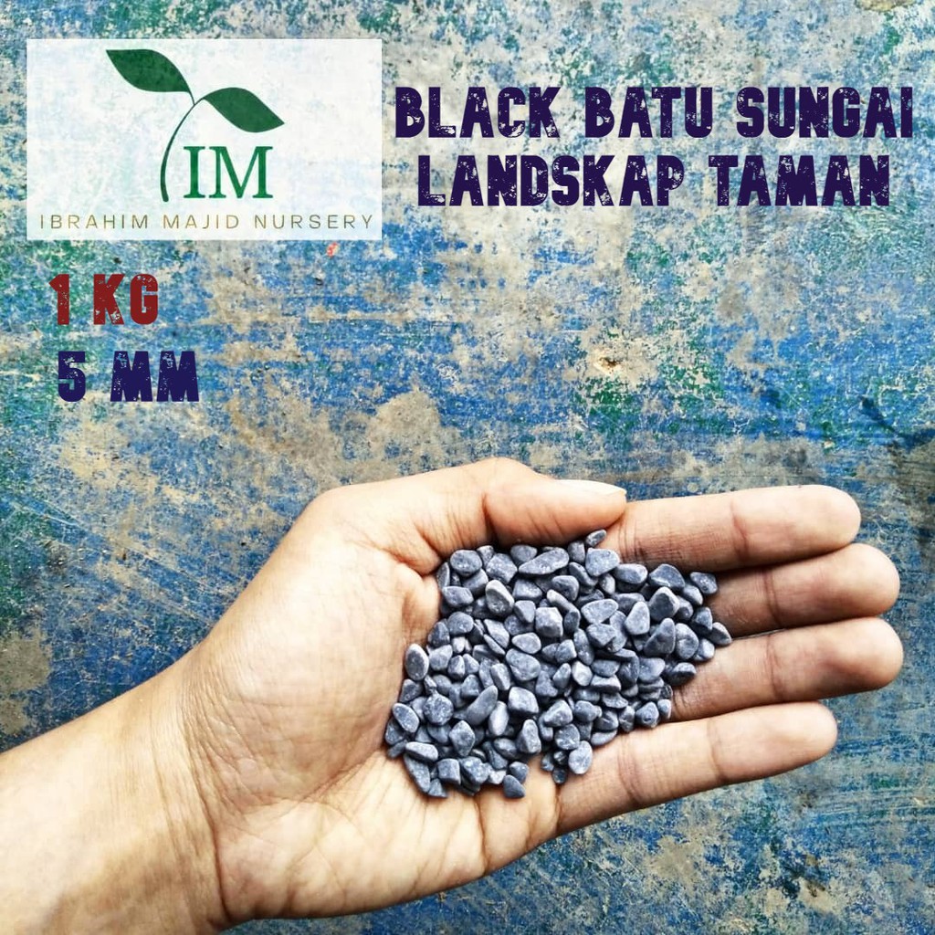 (1Kg) 5mm BLACK Pebble Wash Stone Garden Stone Landscape/ Batu Sungai ...