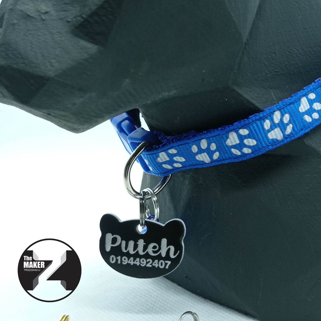 Tag Kucing Custom tag Cat Pendant Name and Phone Number Tag dan Loket ...