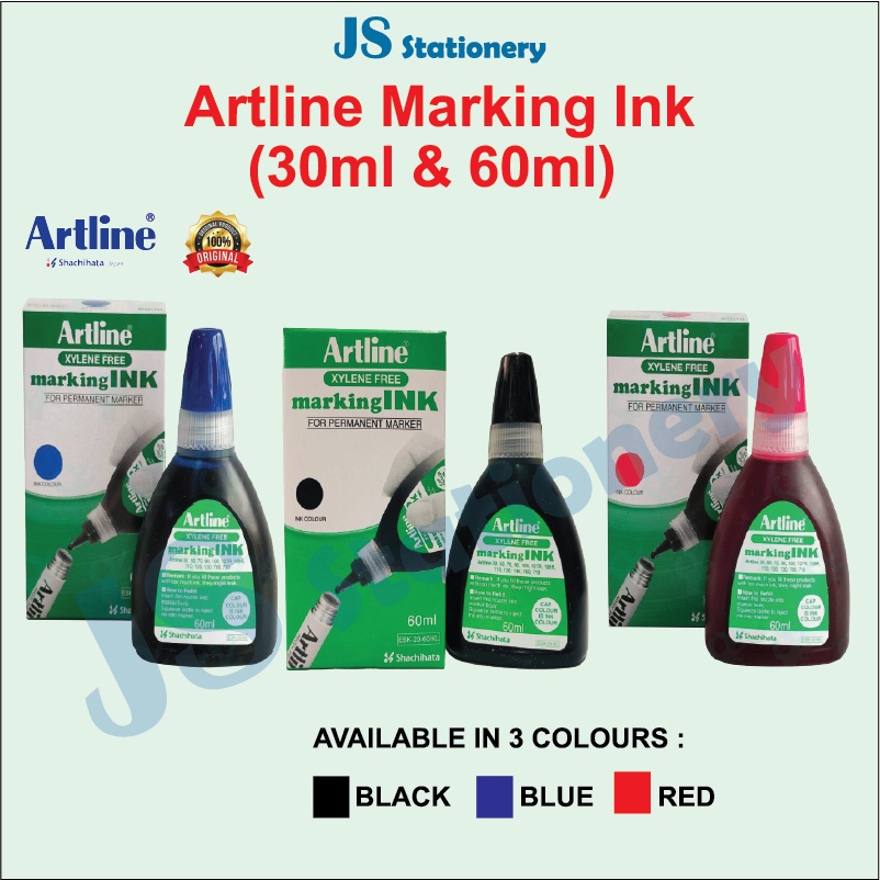ARTLINE Permanent Marker Refill Marking Ink (30ml & 60ml)( Black, Blue ...