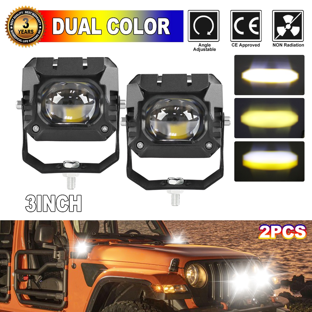 BraveWay Car Lights Sport Light Led Sport Light Motorcycle 3inch LED Work Light Bar 3 Modes Dual ...