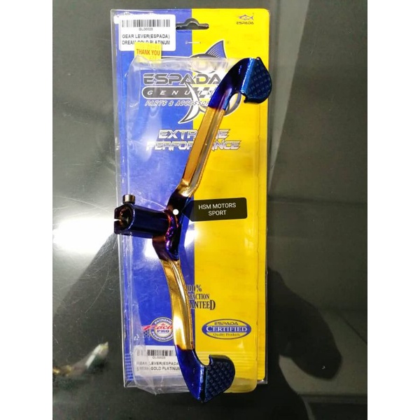 HONDA EX5/EX5 DREAM/WAVE100/EX5 CLASS GEAR LEVER PLATINUM GOLD ESPADA ...