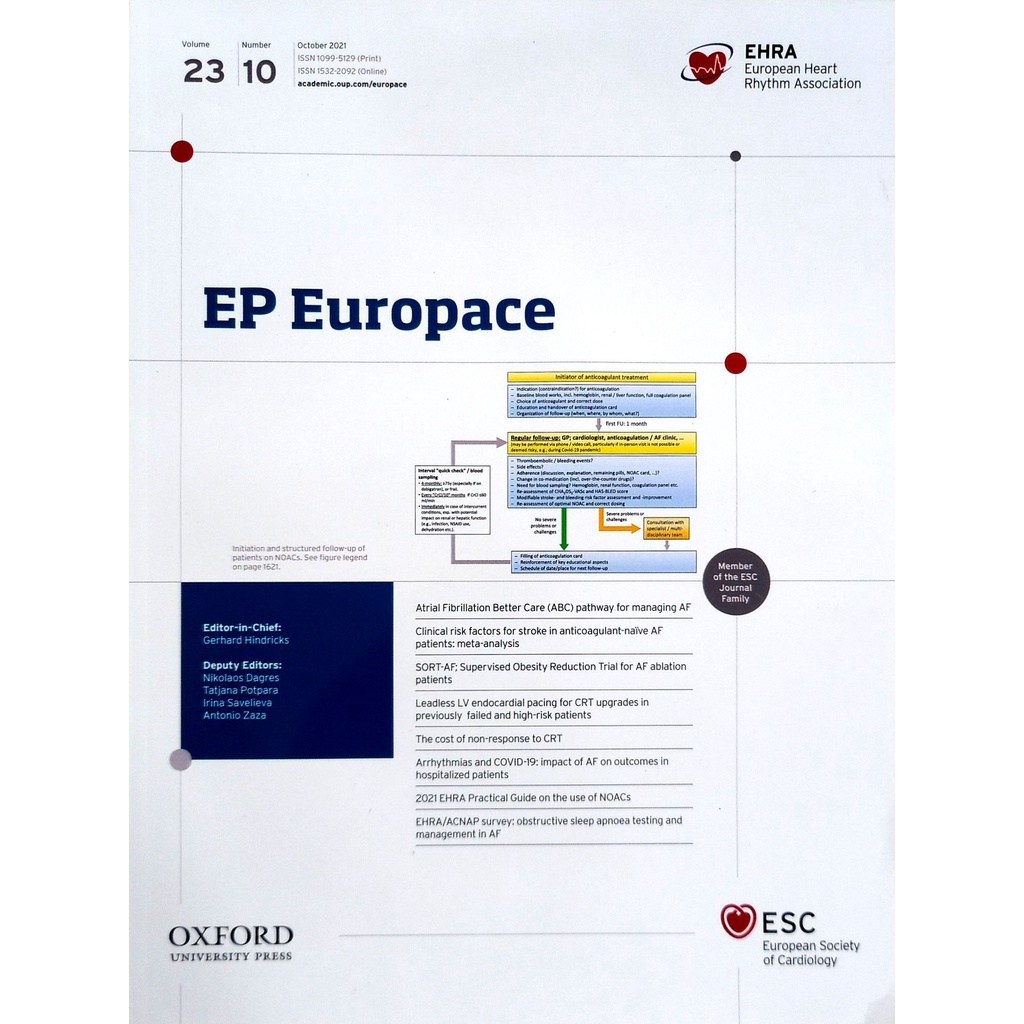 [bnb] Ep Europace Volume 23 Number 10 October 2021 Condition Like New