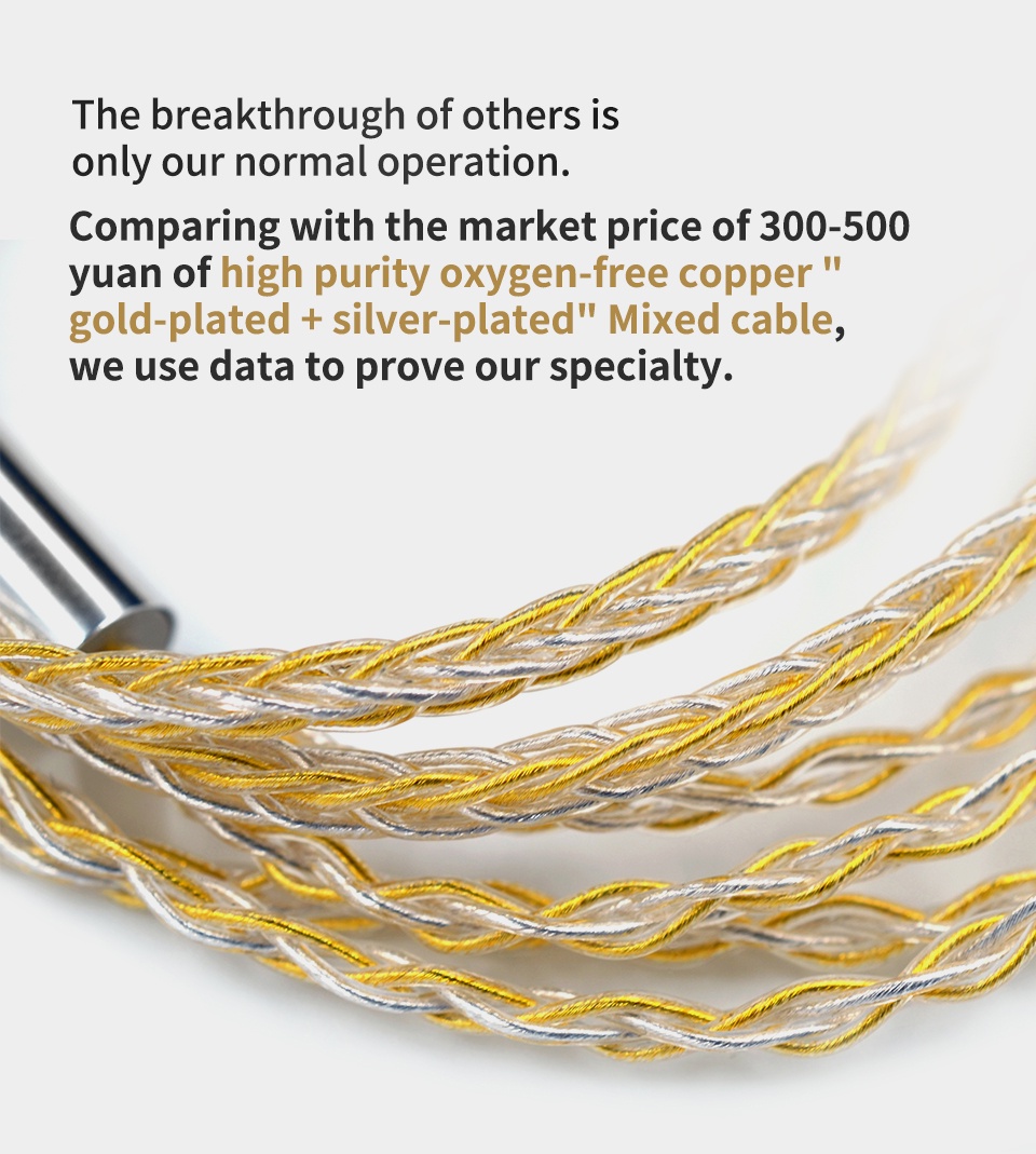 [Shopee Choice] KZ Gold Silver Mixed plated Upgrade cable Earphones ...