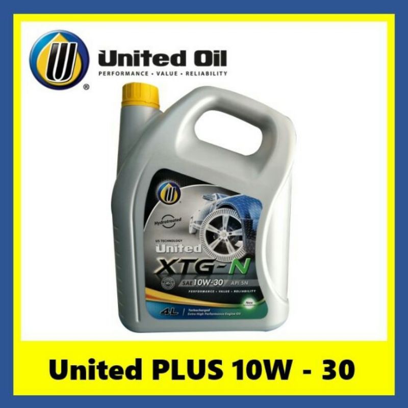 UNITED XTG-N Engine Oil API SN 10W-30 Synthetic formulation Motor car ...