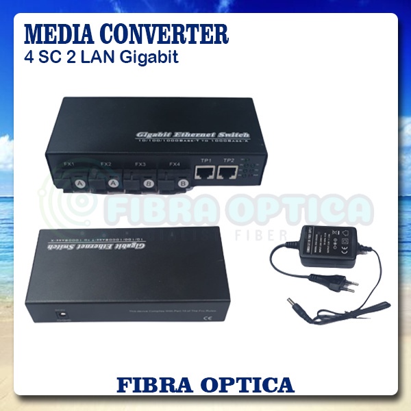 Media Converter 4 SC 2 LAN Gigabit | Ethernet Fiber Switch 4 Port FO 2 Port LAN Gigabit | Shopee ...