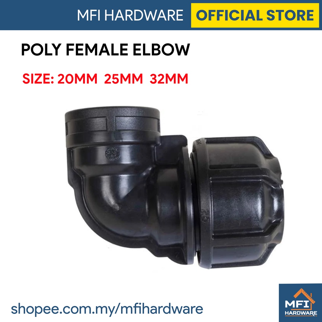 POLY FEMALE ELBOW 20MM 25MM 32MM | Shopee Malaysia