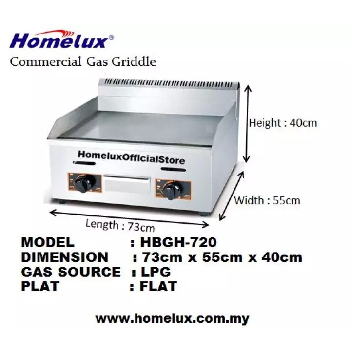 HOMELUX COMMERCIAL GAS GRIDDLE HBGH-720 Flat Plate | Shopee Malaysia