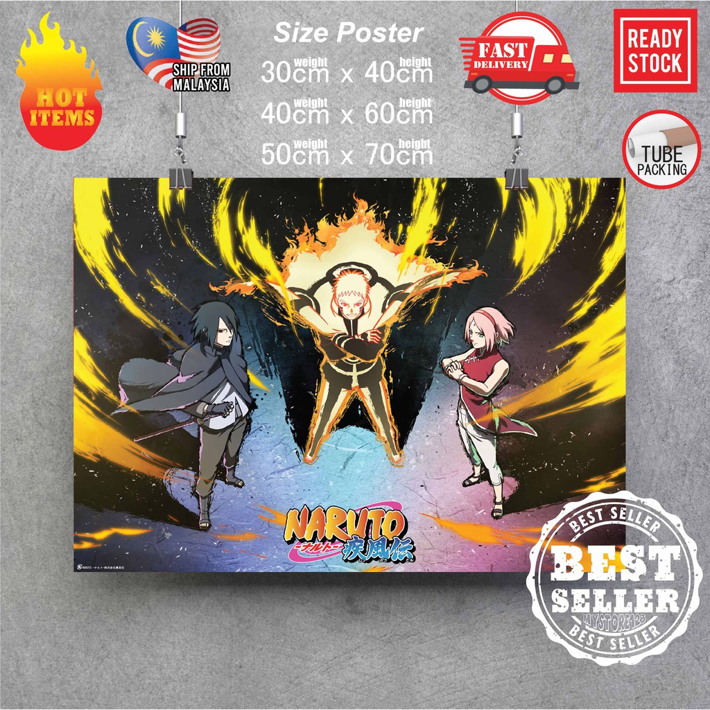 （READY STOCK)Naruto Poster | Boruto | Akatsuki | Japanese Anime Poster ...