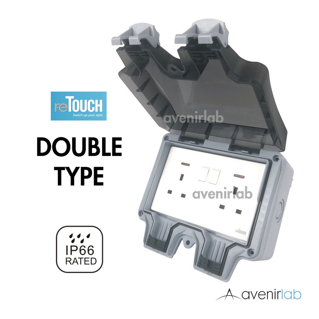 reTouch IP66 Rated Waterproof 13A 15A Switch Socket Cover for Outdoor ...