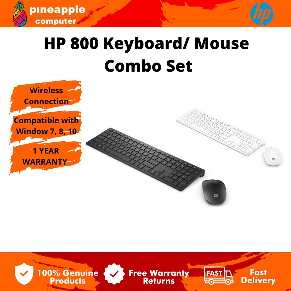 HP Keyboard/Mouse COMBO W/L PAVILION 800 /HP 4CF00AA#UUF WHITE ...