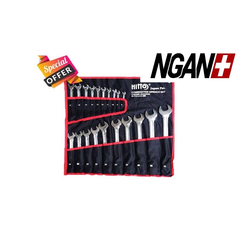 Hitto Spanner Spanar Combination Set Wrench Car Repair Tools 8-32mm 20 ...