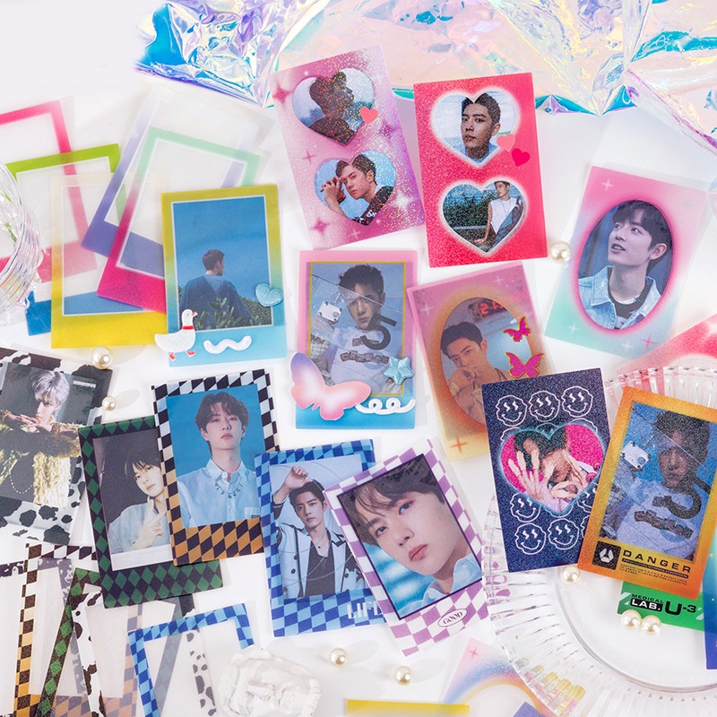 DIY Deco Card Heart Checkered Photo Frame Cards Binder Photo Album PC ...