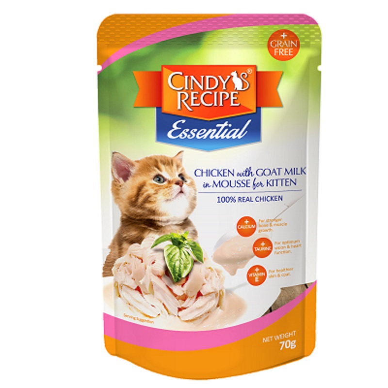 Cindy's Recipe ESSENTIAL CHICKEN WITH GOAT MILK IN MOUSSE (KITTEN) 70g ...
