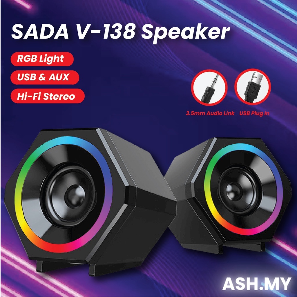 Sada V-138 RGB dedicated mini game speaker, desktop high quality cool ...