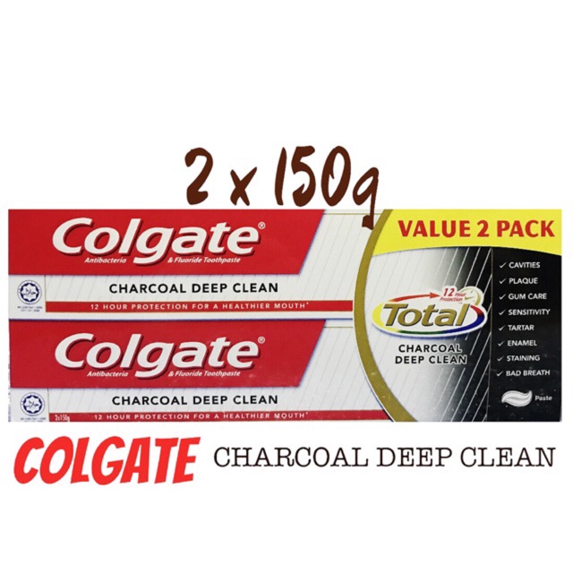 Colgate Charcoal Deep Clean Toothpaste (2x150g) | Shopee Malaysia