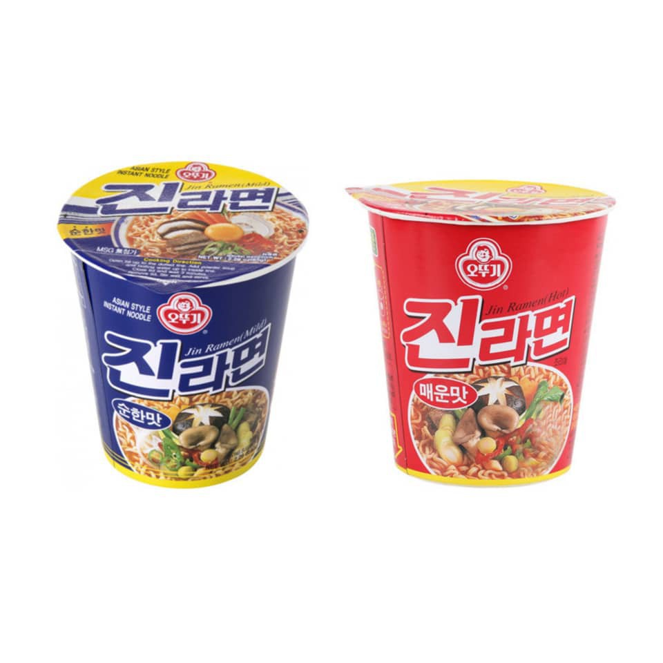 Ottogi Jin Ramen Cup 65gr - Instant Noodle Spicy & Mild Sauce - Made In ...