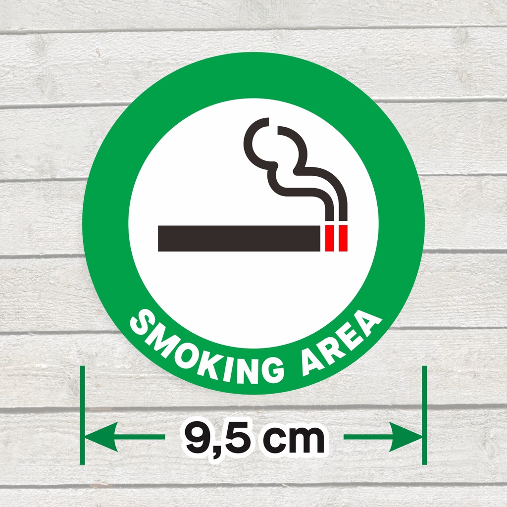 Label Sticker Round Smoking Area Sticker Round Vinyl Sign Smoking Area ...