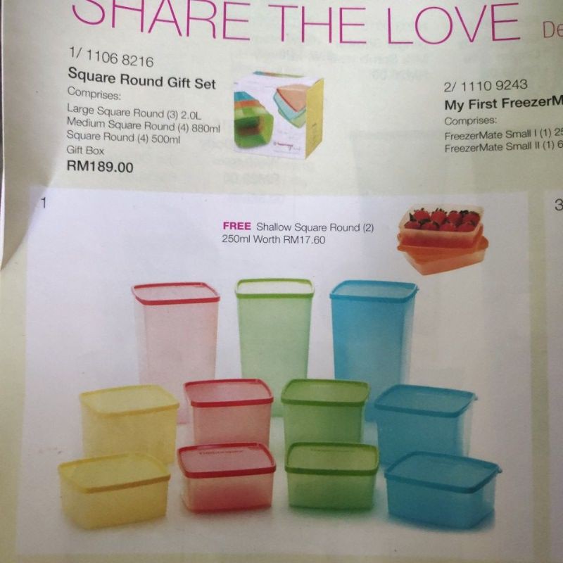 🔥🔥Square Round Gift Set Tupperware 💥 Ready Stock 💥 | Shopee Malaysia