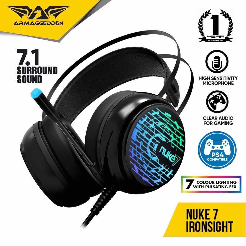 Armaggeddon Nuke 7 Stereo Gaming Headphones with Mic | 7.1 Surrond ...