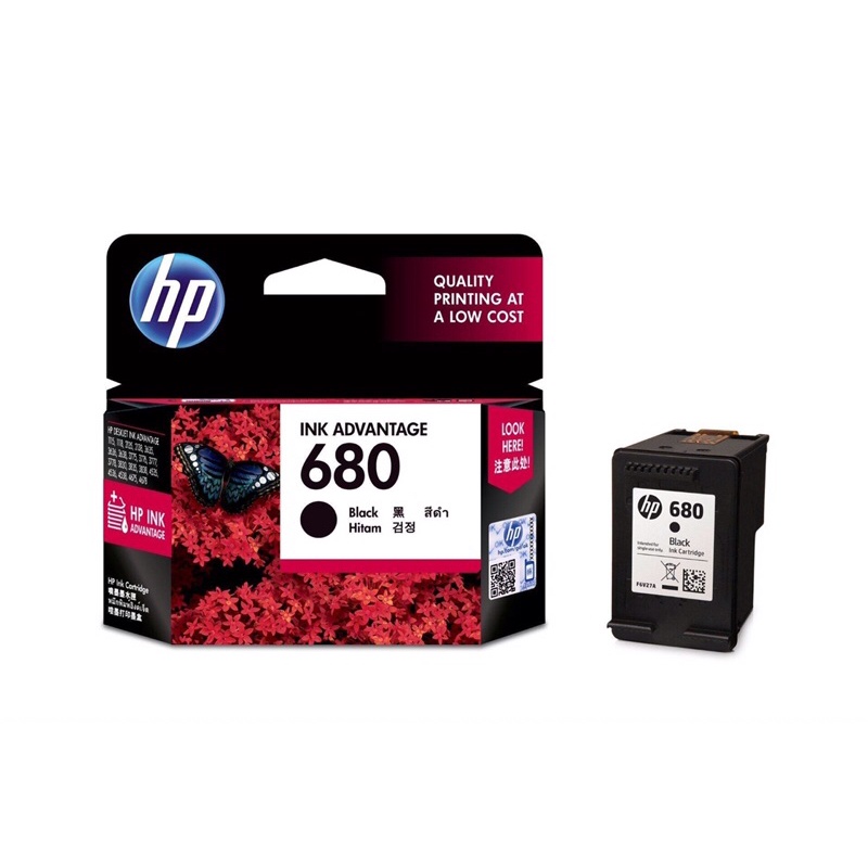 HP 680 BLACK (F6V27AA) ORIGINAL INK ADVANTAGE CARTRIDGE | Shopee Malaysia