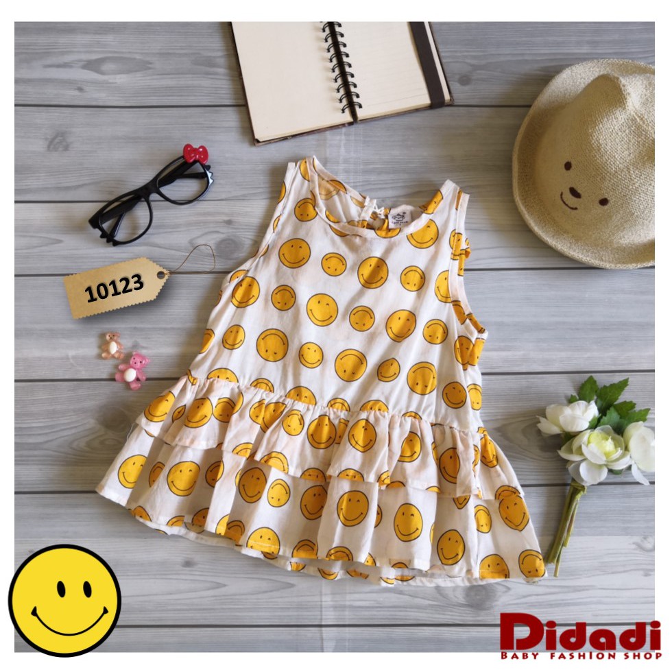 10123 Taiwan Imported Sleeveless Smile Face & Ribbon Dress Girl Dress ...