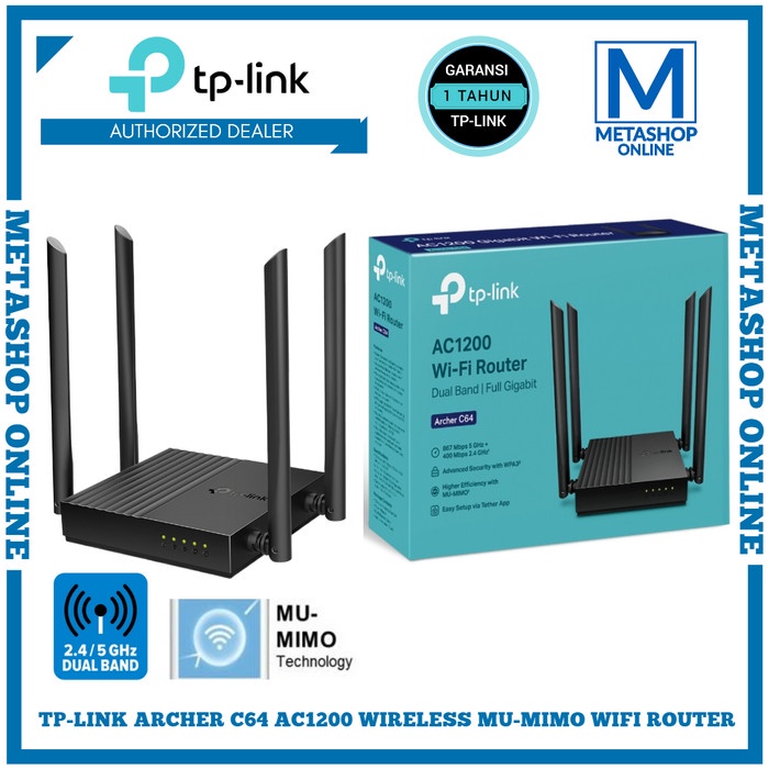 Tp-link Archer C64 AC1200 Wireless MU-MIMO WiFi Router DualBand TPLINK ...