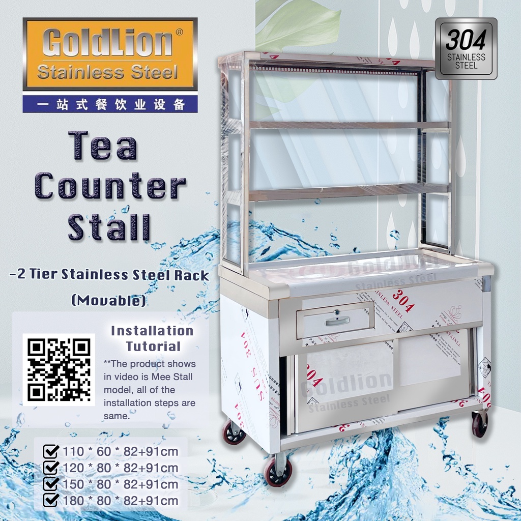 Stainless Steel Tea Counter Steel stall Air Warung Restaurant ...