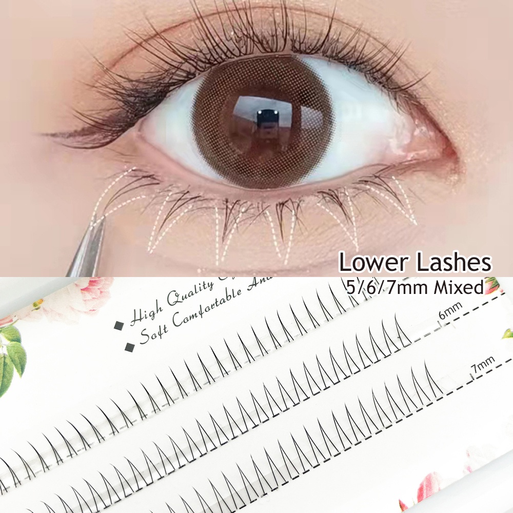Lvcheryl 5/6/7mm Mixed Lower Eyelashes V-shaped Air False Eyelashes ...